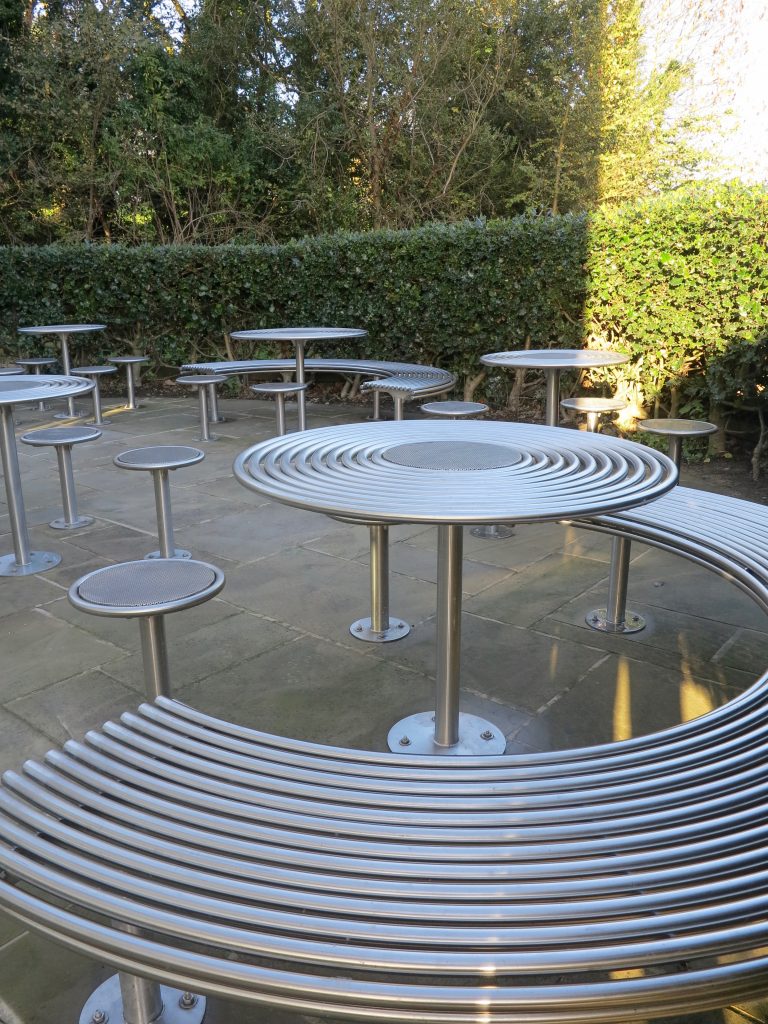 benchmark design street furniture - stainless steel Circular stools.jpg ...